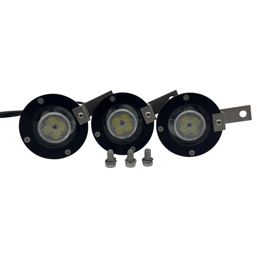 12-Volt Replacement 4″ Fountain Light Set – 3-Light LED Kit w/ 3′ Stub ...